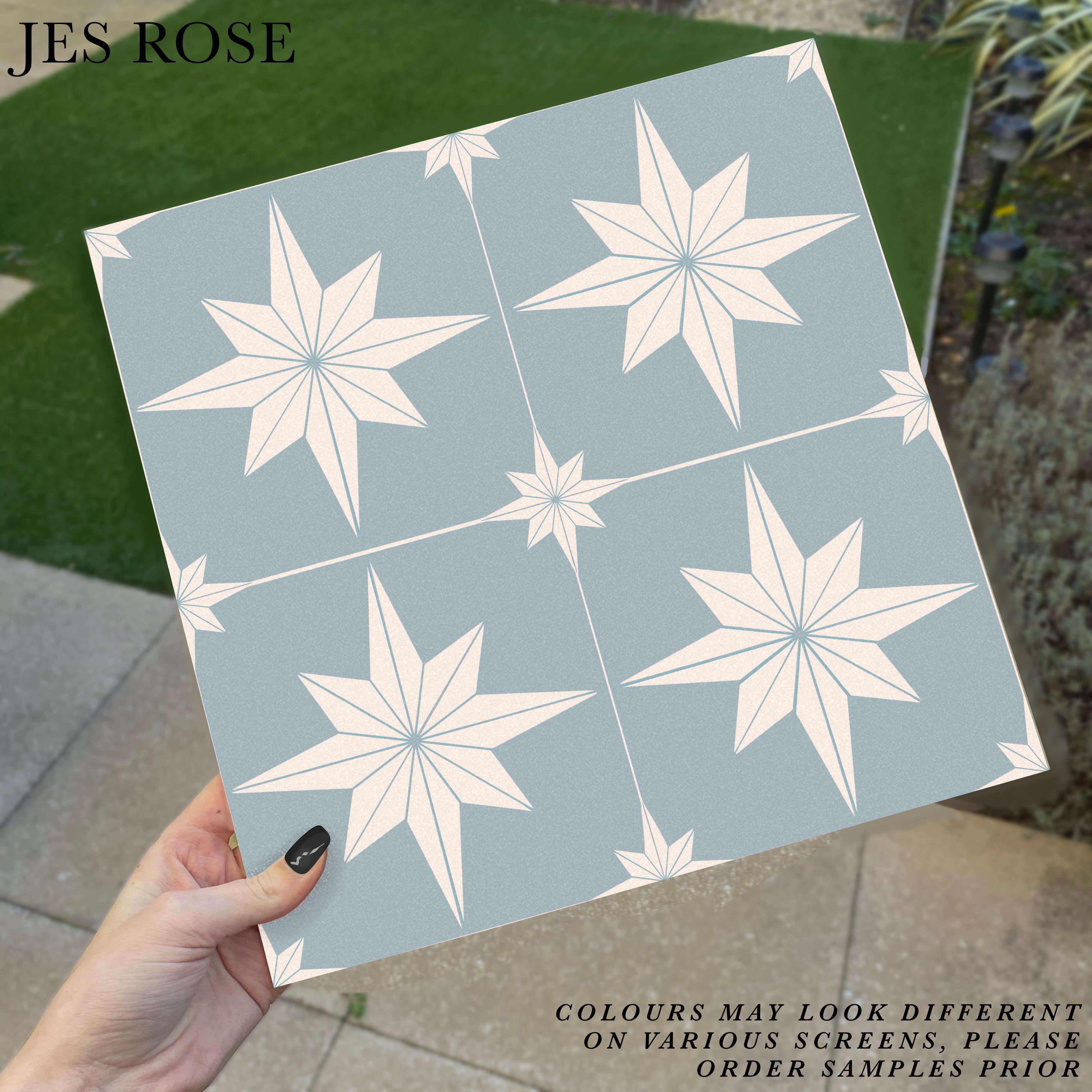 Astral Star Pastel Blue (Small) Premium Peel & Stick Tiles – Jes Rose