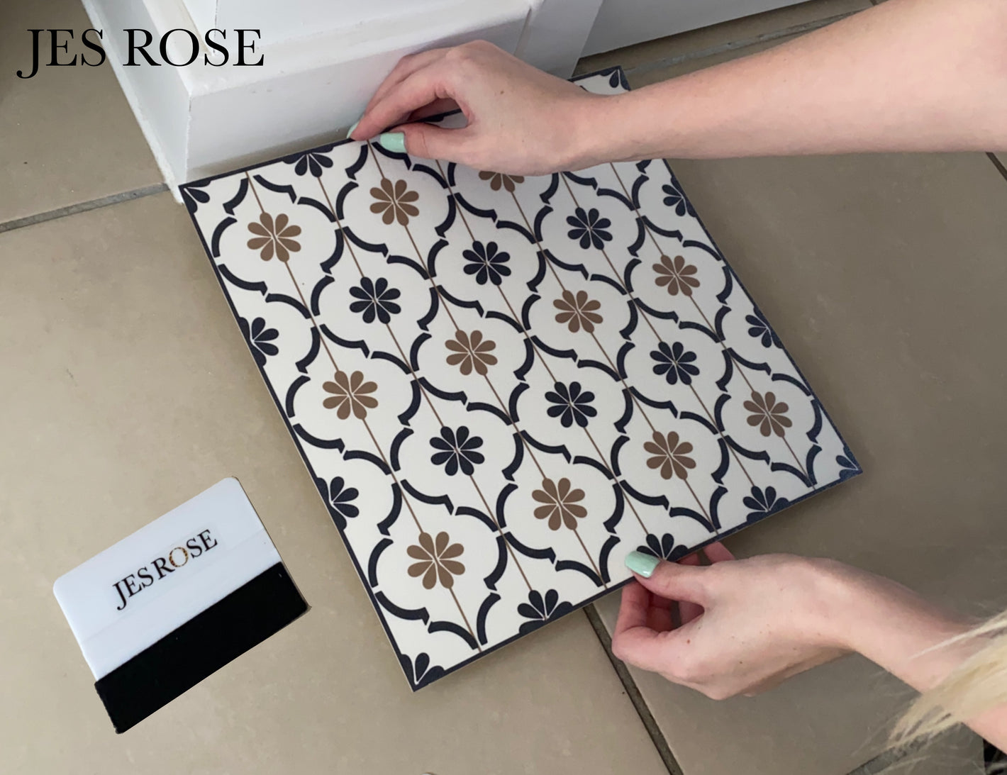 Abstract Geometric Black Premium Peel & Stick Tiles – Jes Rose