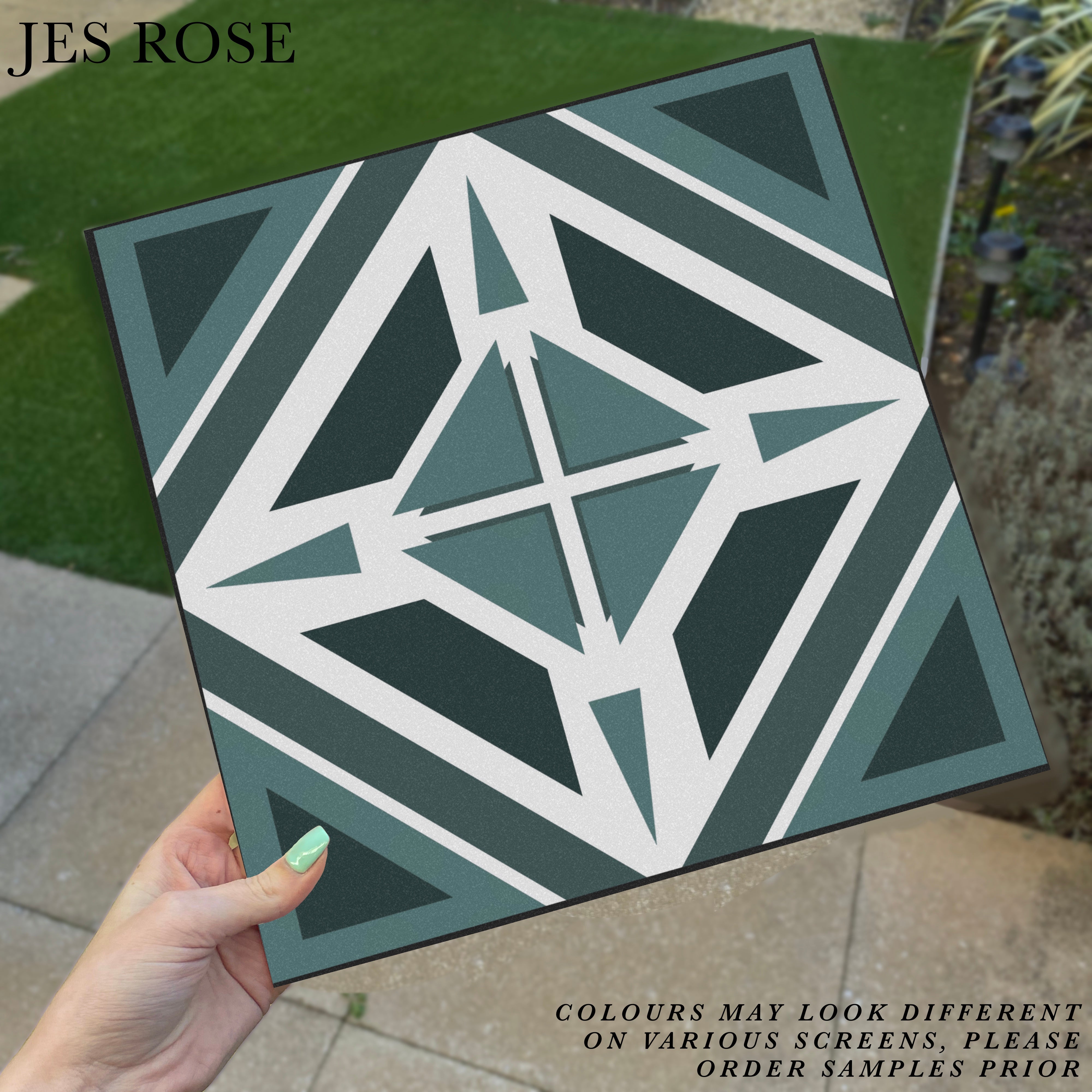 Aztec Teal Premium Peel & Stick Tiles – Jes Rose