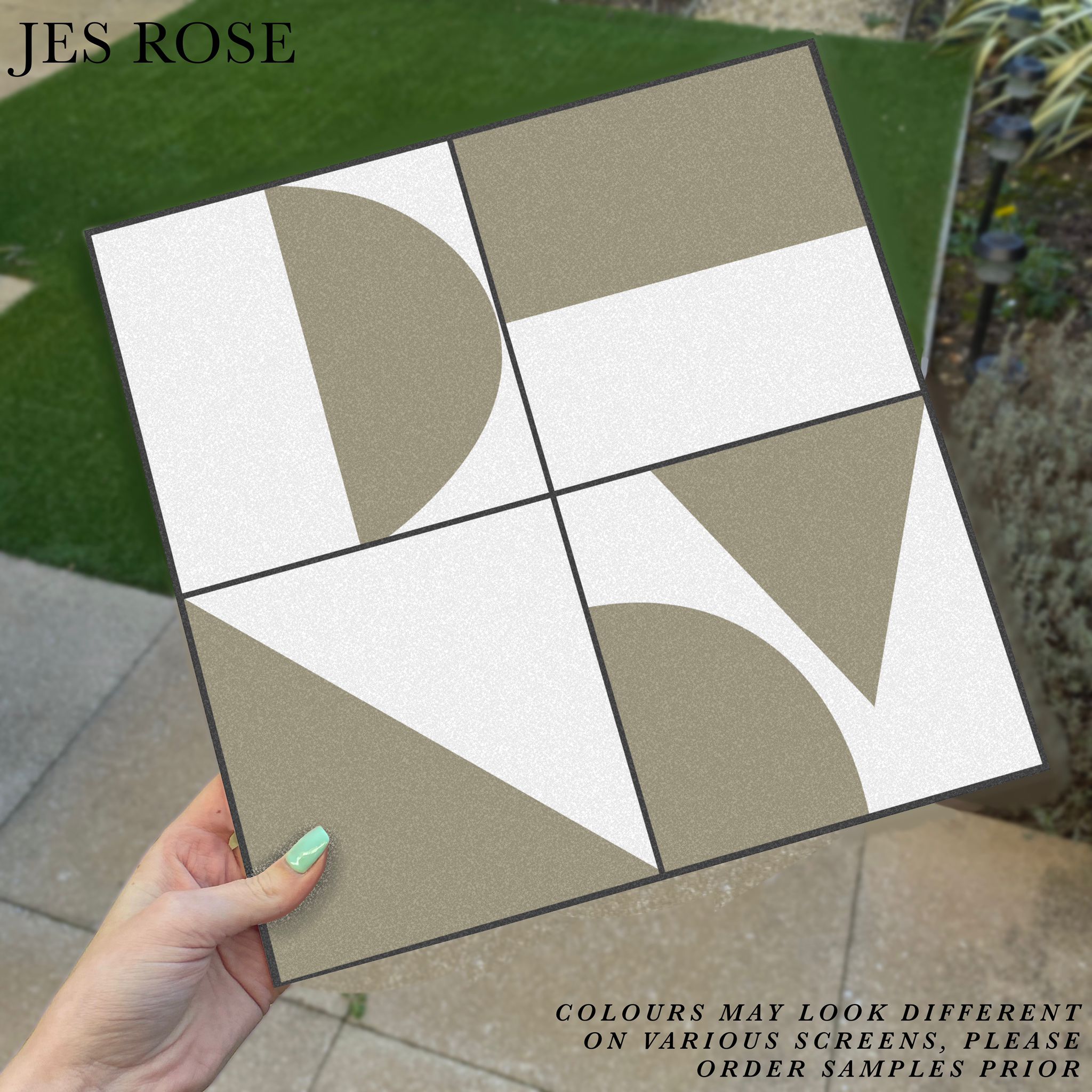 Abstract Geometric Sage Premium Peel & Stick Tiles – Jes Rose