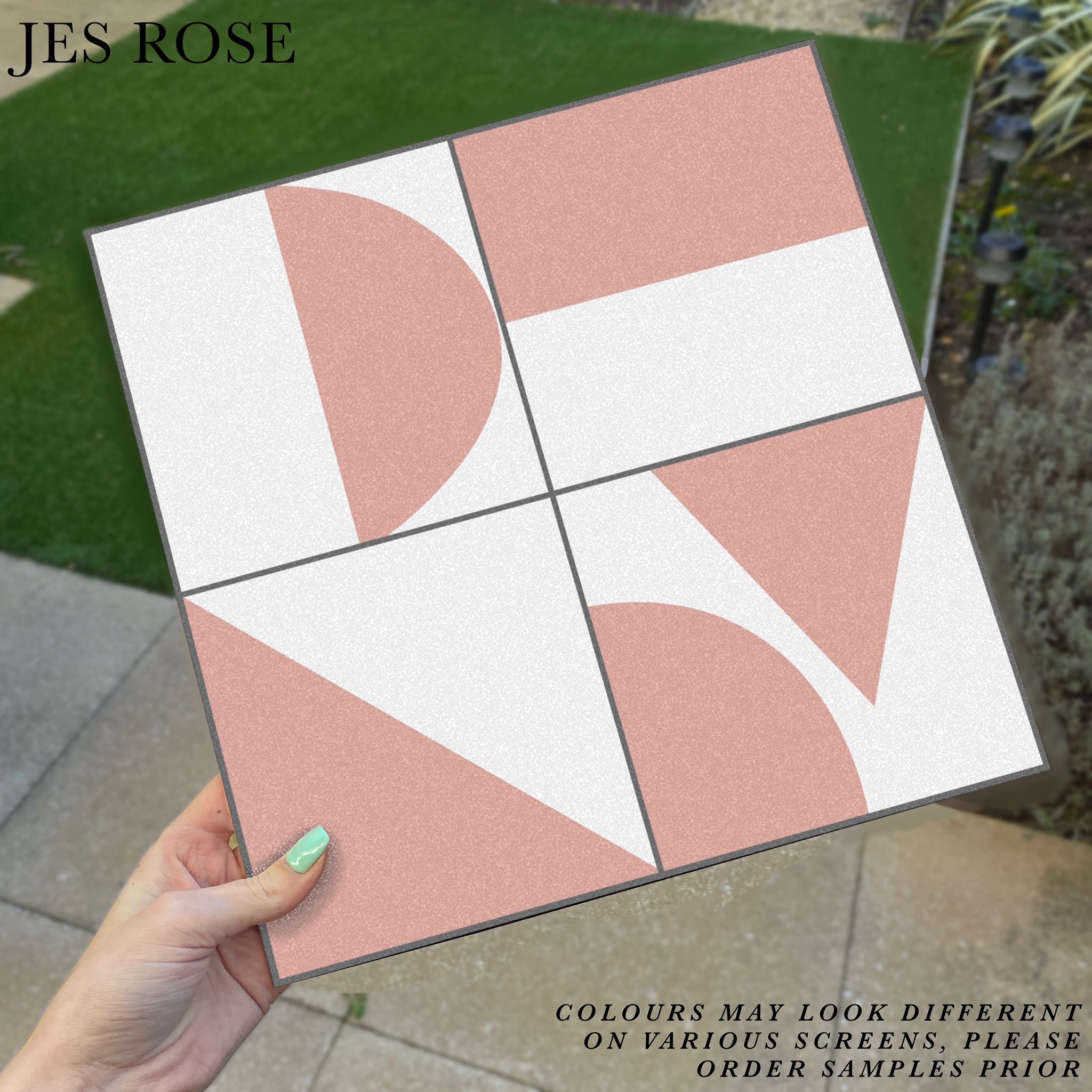 Abstract Geometric Pink Premium Peel & Stick Tiles – Jes Rose